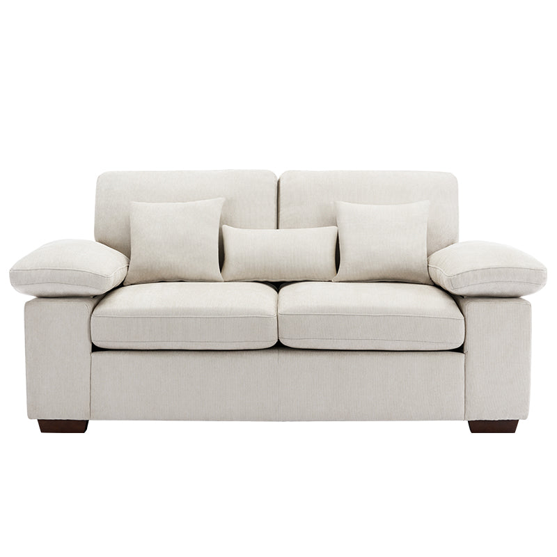 COLAMY Chenille 73 Upholstered Sofa with 3 Pillows Chic Cozy