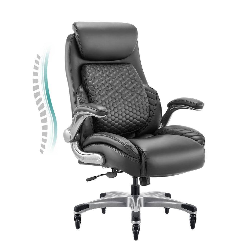 COLAMY Leather Office Chair with Built-in Lumbar Support Model.5276